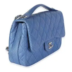 Chanel Quilted Snakeskin Easy Carry Flap Bag