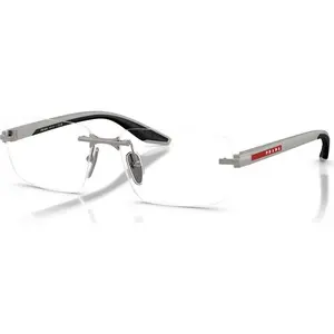 Prada 59mm Rectangle Optical Glasses - Grey