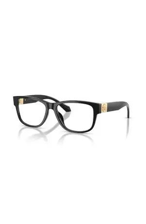 Versace 56mm Rectangle Optical Glasses - Black