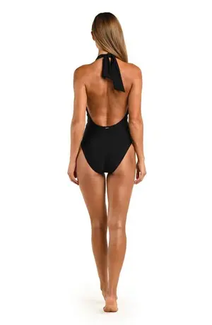 L'Agence Solid Sidney Plunge One-piece Swimsuit