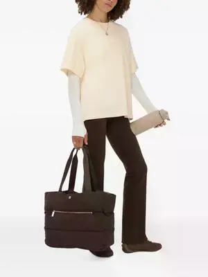 Sweaty Betty Logo-embossed Side-slit T-shirt - Neutrals
