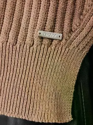 Dkny Ribbed-knit Raglan-sleeve Hoodie