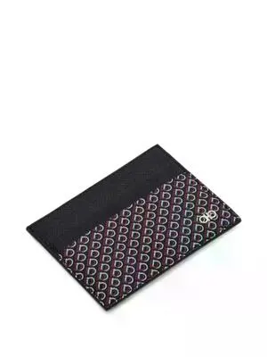 FERRAGAMO Gancio-print Hammered Leather Card Holder