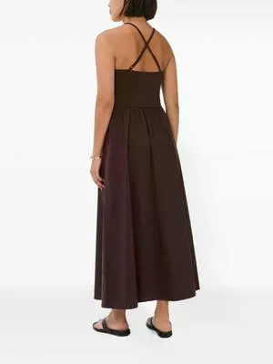 Sweaty Betty Ribbed-knit Cross-back Maxi Dress - Brown