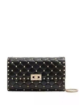 Valentino Garavani Rockstud Spike Nappa Leather Crossbody Clutch Bag - Black