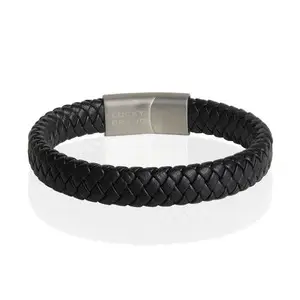 Lucky Brand Wide Woven Microfiber Leather Bracelet For