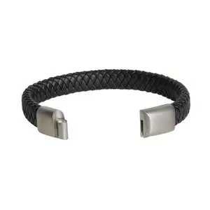 Lucky Brand Wide Woven Microfiber Leather Bracelet For