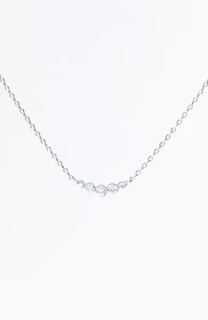 MINT & LILY Mini Arc Diamond Necklace Silver