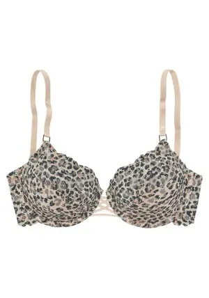 LASCANA Mesh Animal Print Underwire Bra