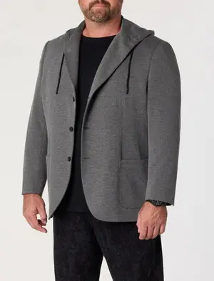 SYNRGY BY DXL Big & Tall Hooded Jacket-relaxer Sport Coat - Grey