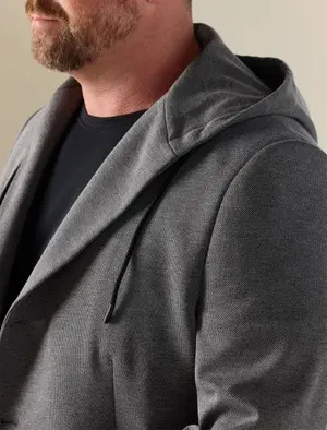 SYNRGY BY DXL Big & Tall Hooded Jacket-relaxer Sport Coat - Grey