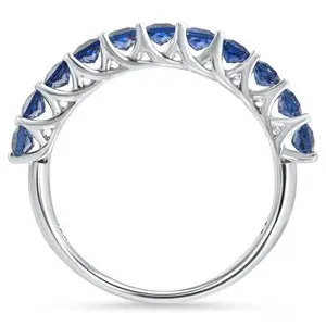 BLISS DIAMOND 2.50ct Blue Sapphire Wedding Anniversary Ring Stackable 14k Gold Band