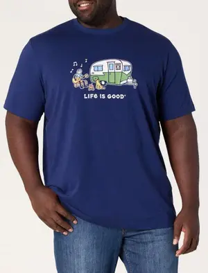 LIFE IS GOOD Big & Tall Jake And Rocket Camper Music Graphic Tee - Navy