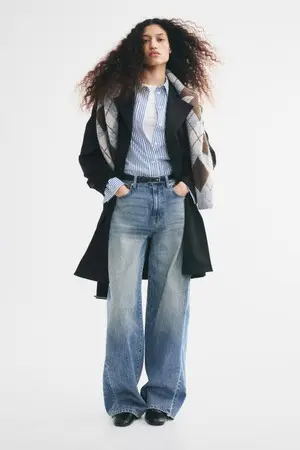 H&M Knee-length Twill Trench Coat - Black