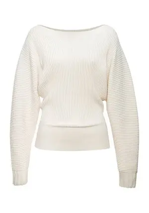 LASCANA Boat Neck Ribbed Sweater
