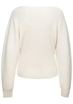 LASCANA Boat Neck Ribbed Sweater
