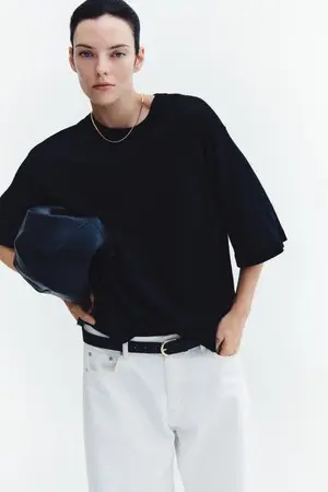 H&M Merino Wool T-shirt - Black