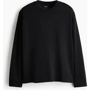 H&M Cooling Relaxed-fit Long-sleeved T-shirt - Black