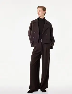 Koton Belt Detail Wide Leg Trousers - Brown