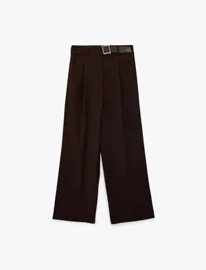 Koton Belt Detail Wide Leg Trousers