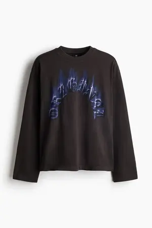H&M Relaxed-fit Long-sleeved T-shirt