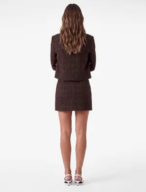 Koton Plaid Tweed Skirt