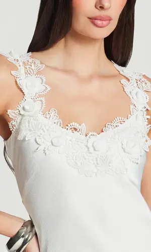 Generation Love Lala Hammered Lace Combo Dress - White