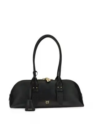 Pinko Escape Bag Horizontal Large Shoulder Bag In Leather - Black