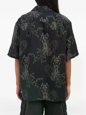 Our Legacy Every Skeleton-print Short-sleeve Shirt - Black