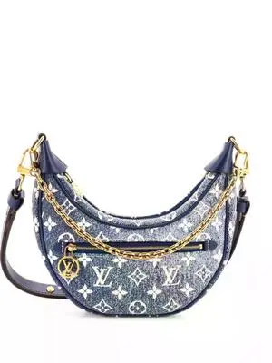 LOUIS VUITTON Loop Handbag Monogram Jacquard Denim Hobo Bag - Blue