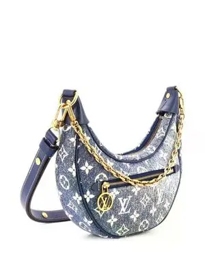 LOUIS VUITTON Loop Handbag Monogram Jacquard Denim Hobo Bag