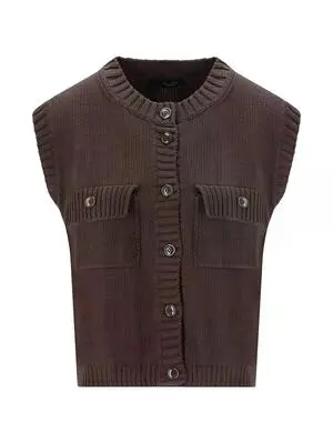 Max Mara Caprara Button-up Gilet - Brown