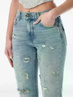 HAIKURE Flora Distressed Flared Jeans
