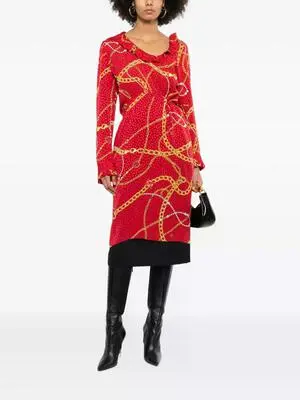 Balenciaga Chain-print Ruffled Dress