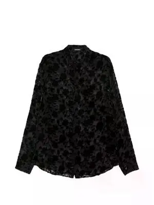 ANN DEMEULEMEESTER Floral-devoré Shirt - Black