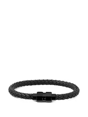 RODERER Marco Woven Leather Bracelet - Black