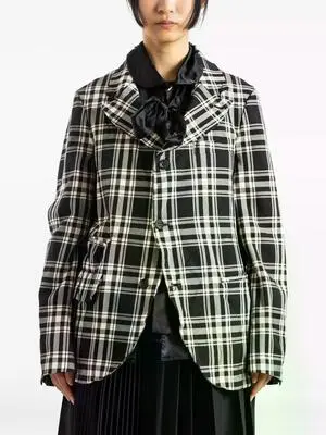Comme Des Garçons Check-pattern Notched-lapel Jacket