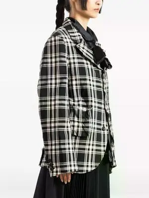 Comme Des Garçons Check-pattern Notched-lapel Jacket