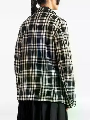 Comme Des Garçons Check-pattern Notched-lapel Jacket