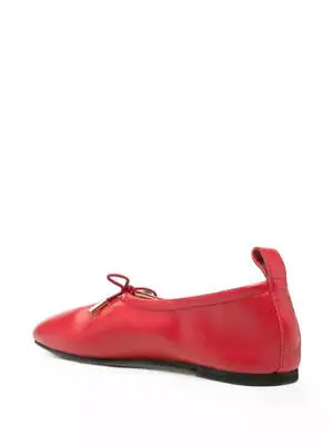 ALOHAS Bow-detail Leather Ballet Flats