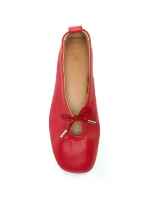 ALOHAS Bow-detail Leather Ballet Flats