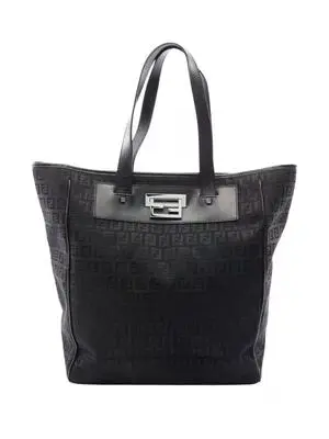 Fendi 2000-2010 Zucchino Canvas Tote Bag - Black