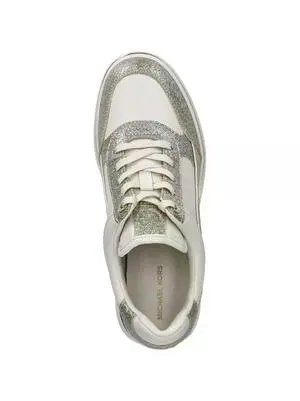 Michael Kors Emmy Signature Logo And Leather Wedge Trainers - Neutrals