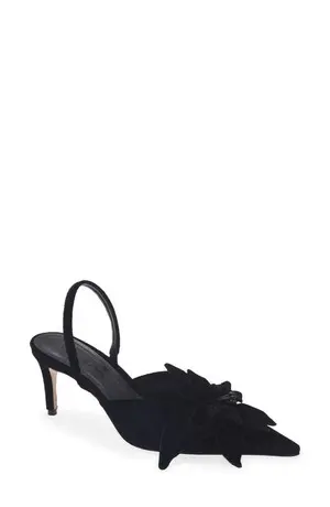 Farm Rio Flower Velvet Slingback Pump - Black