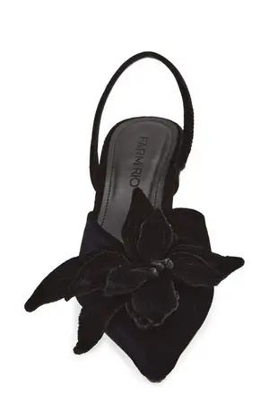 Farm Rio Flower Velvet Slingback Pump