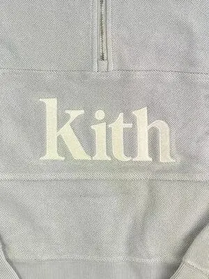 Kith Hunter Ii Serif Quarter-zip Sweater - Blue