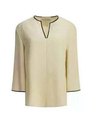Valentino Garavani Cady Couture Contrast-trim Blouse