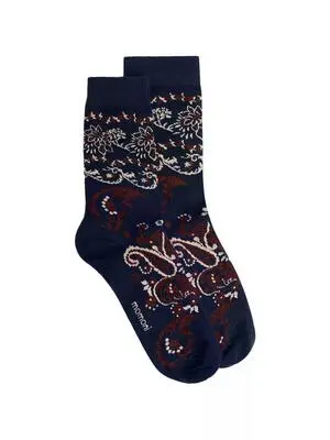 Momoni Lokae Jacquard Socks - Blue