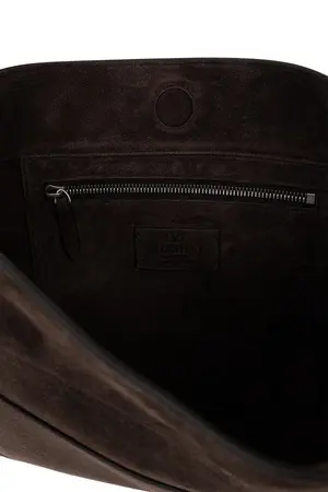 Valentino Garavani Logo Suede Shoulder Bag