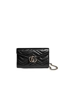 Gucci Gg Marmont Wallet On Chain - Black